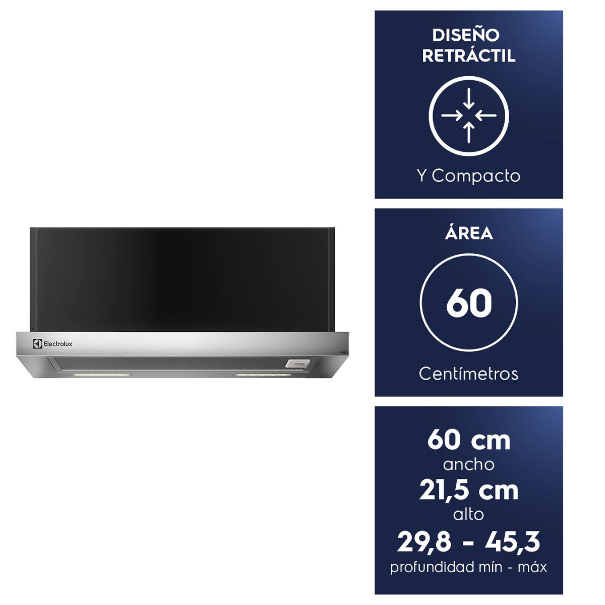 Campana retráctil 60 cm inox DE6RS Electrolux | Kitchen House